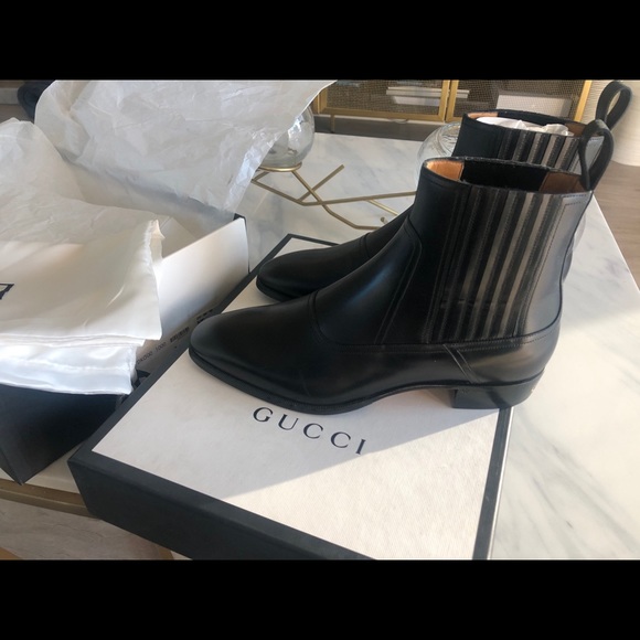 Gucci | Shoes | Gucci Spirit Men Black Leather Ss Ankle Boot Sz 9 ...